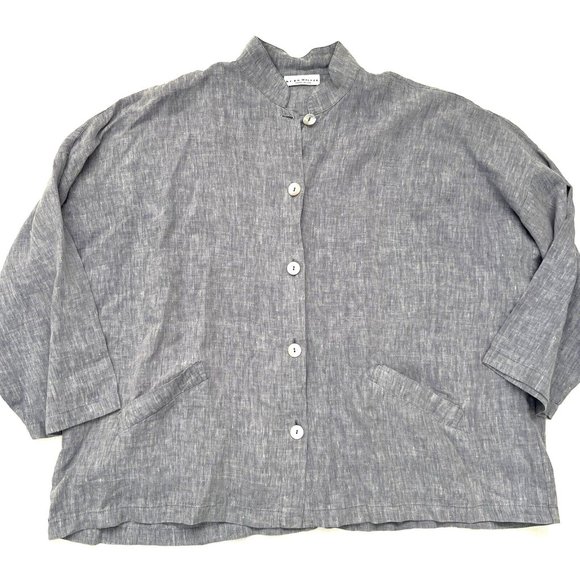 bryn Walker | Jackets & Coats | Bryn Walker Size L 0 Linen Blue Danuta ...